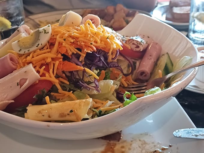 A chef salad that actually satisfies—proof that "eating light" doesn't have to mean leaving hungry or sacrificing flavor.