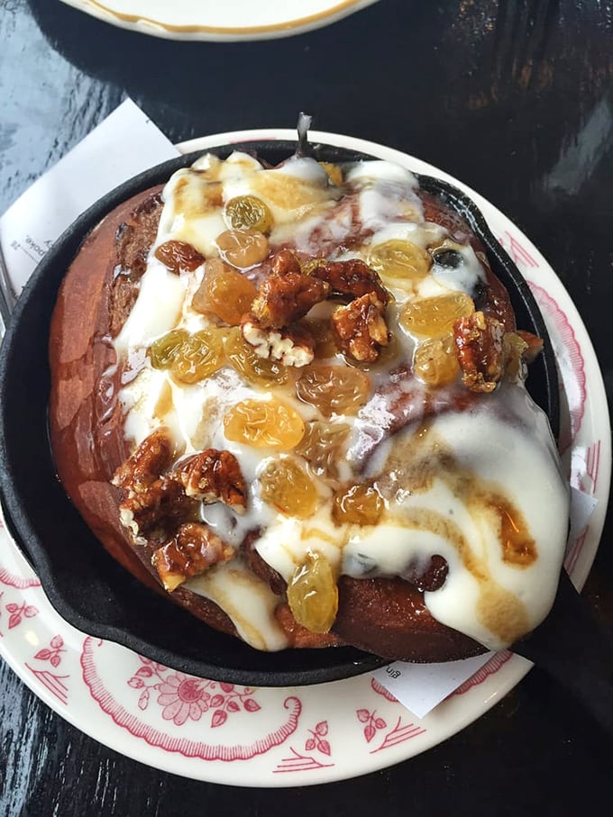 This isn't just breakfast—it's dessert masquerading as a morning meal, with cinnamon and caramel playing the starring roles.