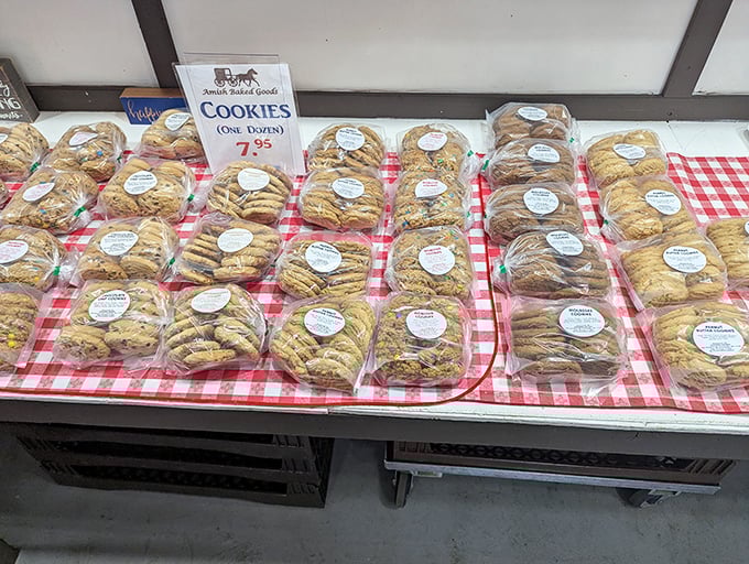 Amish cookies lined up like sweet soldiers ready for duty. These aren't your average store-bought treats—they're edible time machines to simpler days.