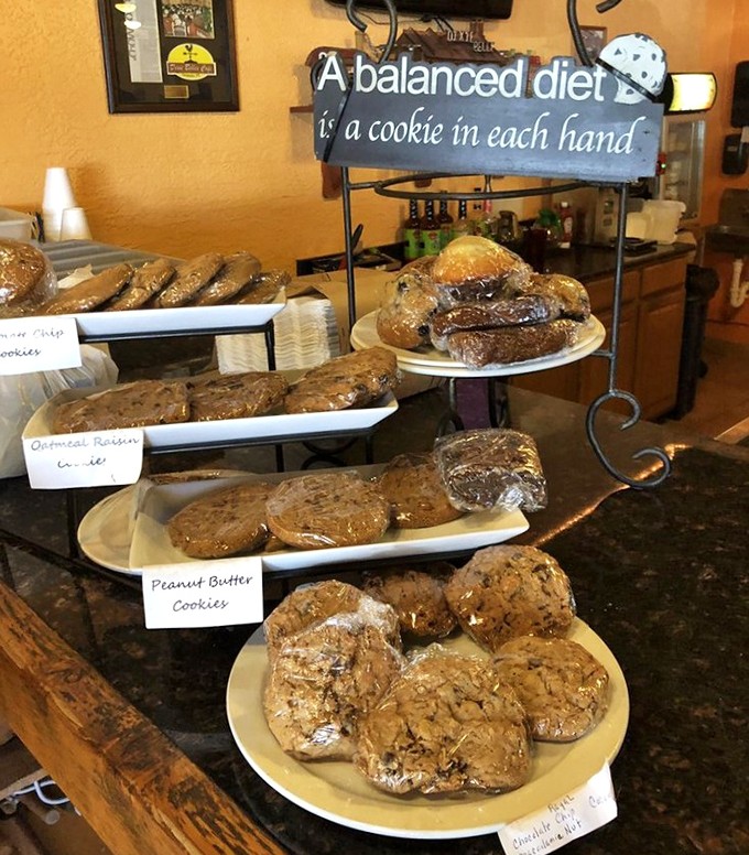 A balanced diet is a cookie in each hand – words to live by at Dixie Belle's, where homemade cookies tempt even the strongest willpower.