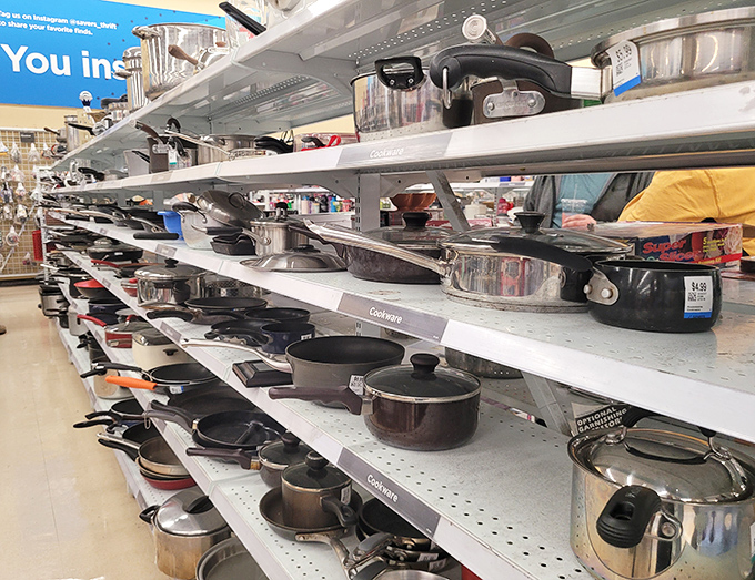 Cookware paradise for culinary adventurers—where cast iron skillets with decades of seasoning wait to transform your Tuesday night dinners.