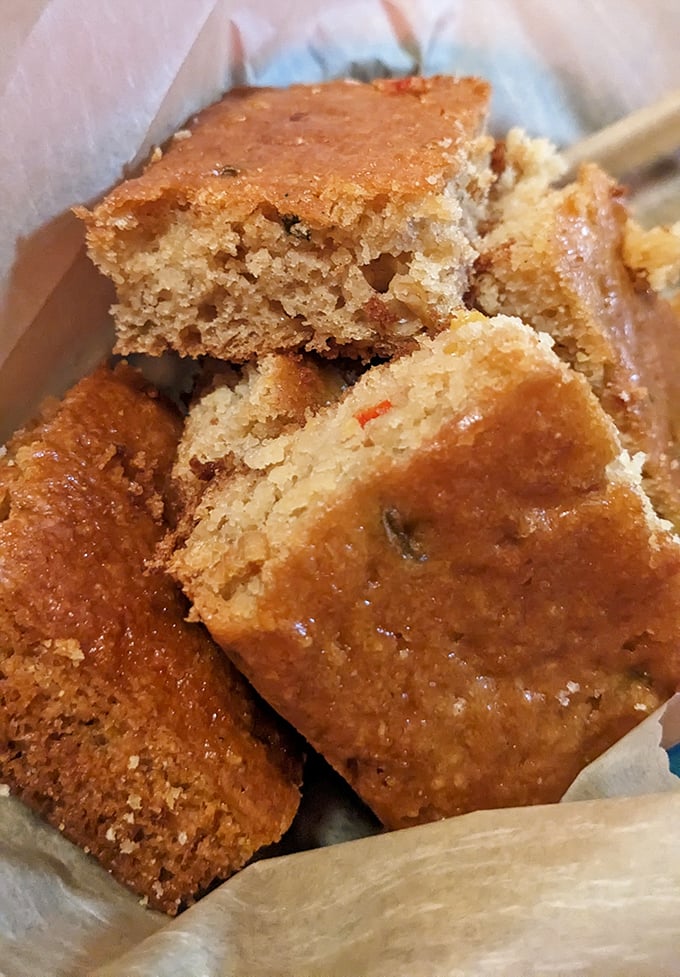 Golden cornbread that crumbles just right—the kind that makes you wonder if your grandmother snuck into the kitchen when nobody was looking.
