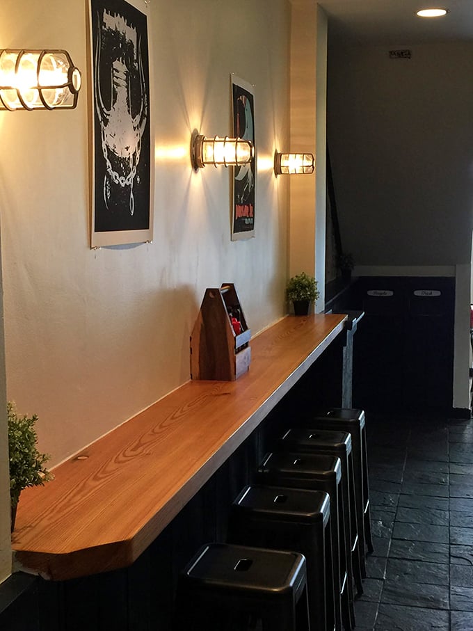 Counter seating with a view that says "we're not trying to impress you with décor, the food does that."