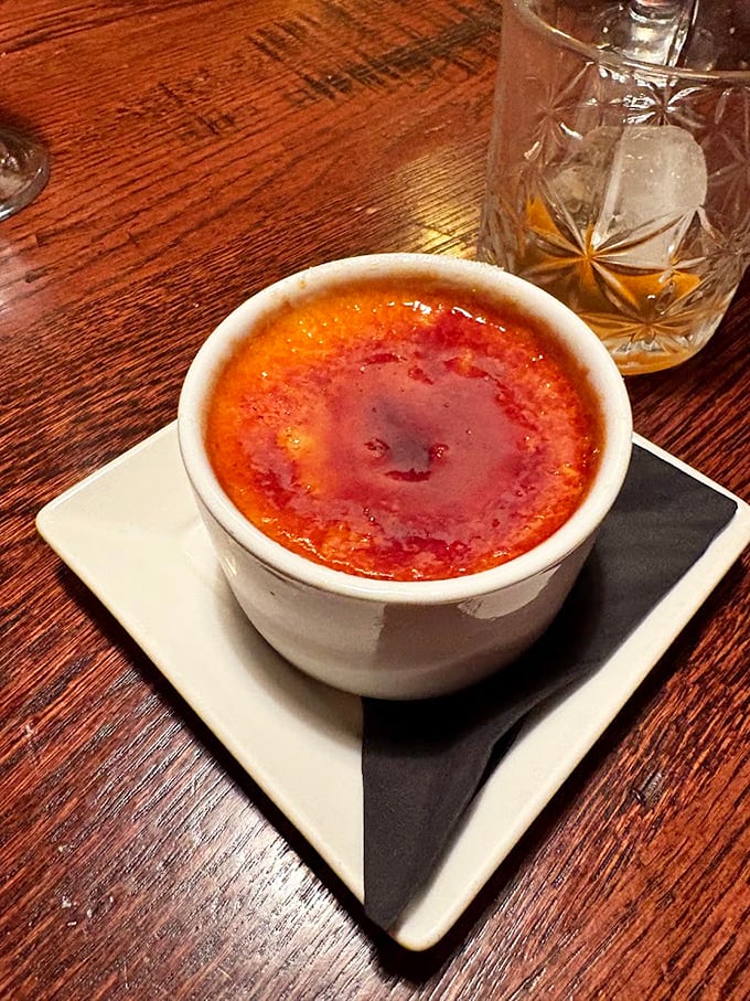 Crème brûlée with that perfectly shattered sugar top—the dessert equivalent of popping bubble wrap, but infinitely more delicious.