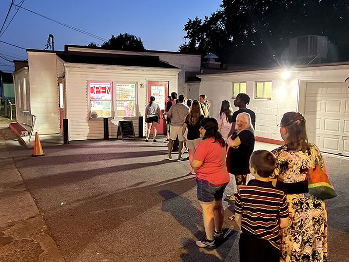 The nighttime pilgrimage to Krumpe's—where families, friends, and strangers unite in the universal language of "I need a donut right now."