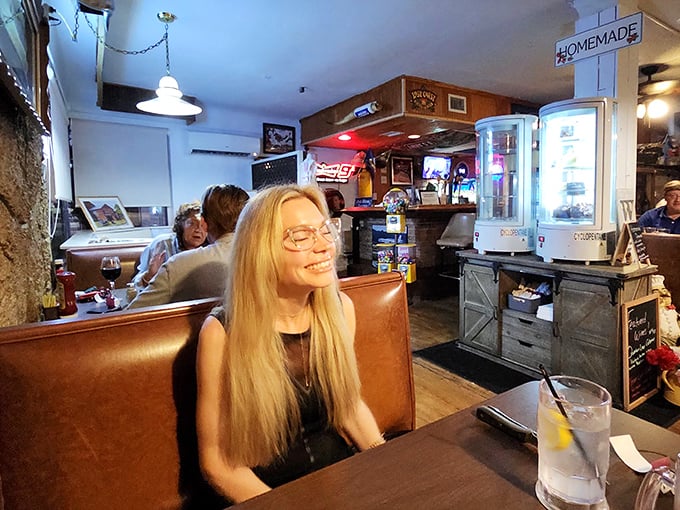 Happy diners in their natural habitat, experiencing what scientists call "steak-induced euphoria" – it's a real condition.