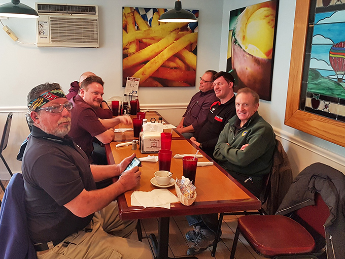 Clay's dining room—where strangers become neighbors and calories don't count if you're having a good conversation. 