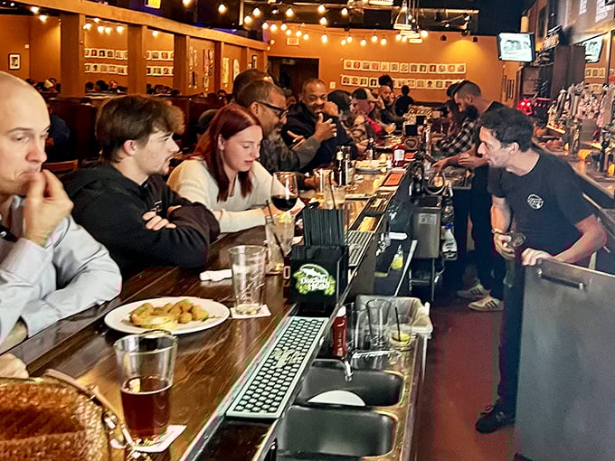 The bar scene buzzes with the energy of locals who've found their happy place—a symphony of clinking glasses and cheese-induced conversation.