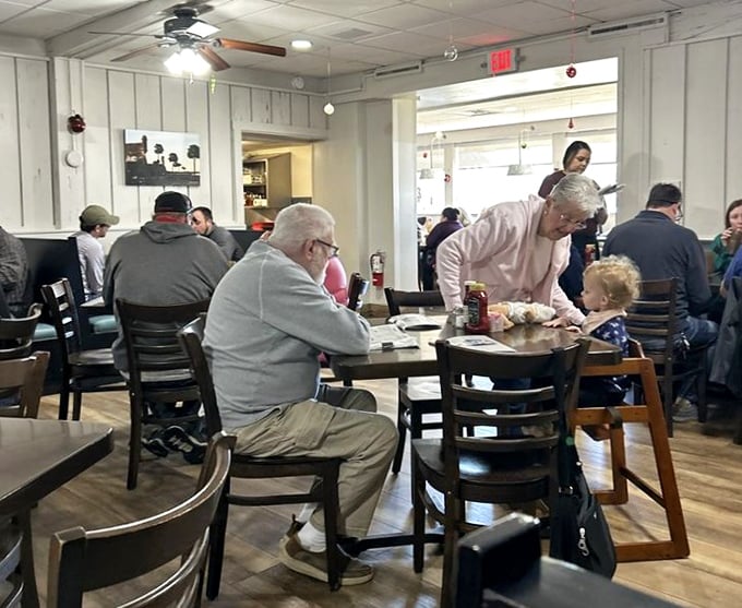 The true measure of a local joint: tables filled with regulars who've been coming so long they probably have their names carved underneath their favorite chairs.