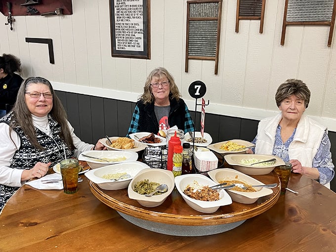 Three generations of wisdom gathered around one table, proving that Buckner's doesn't just serve food—it serves tradition with a side of family bonding.