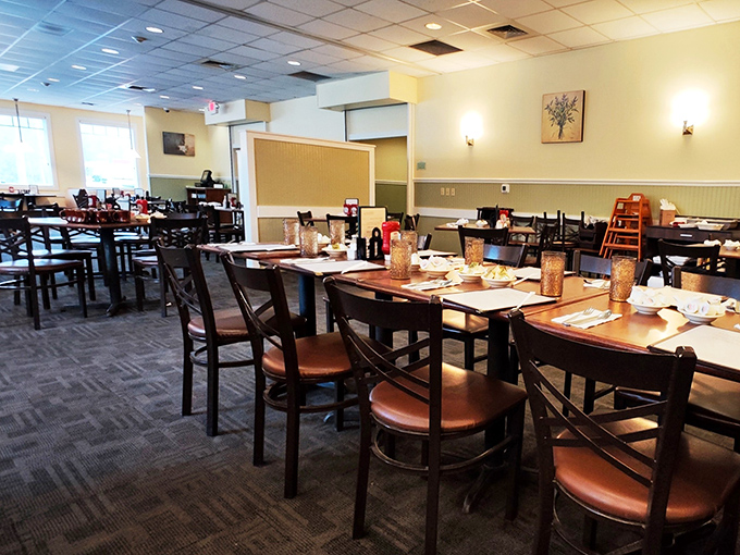 The dining room hums with contentment – that special sound of people enjoying really good food together.