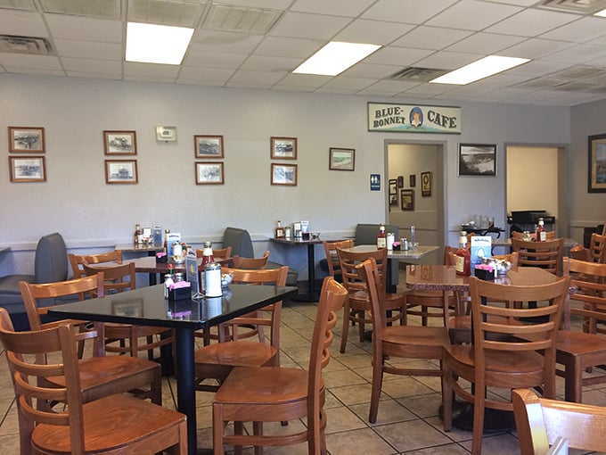 Simple wooden chairs and tables that have hosted thousands of conversations, confessions, and comfort food moments through the years.