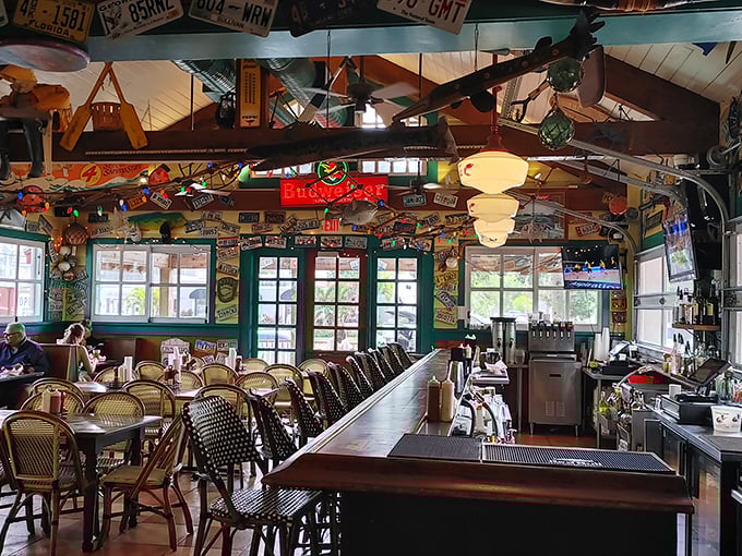 The dining room buzzes with the kind of authentic energy that makes strangers feel like old friends.
