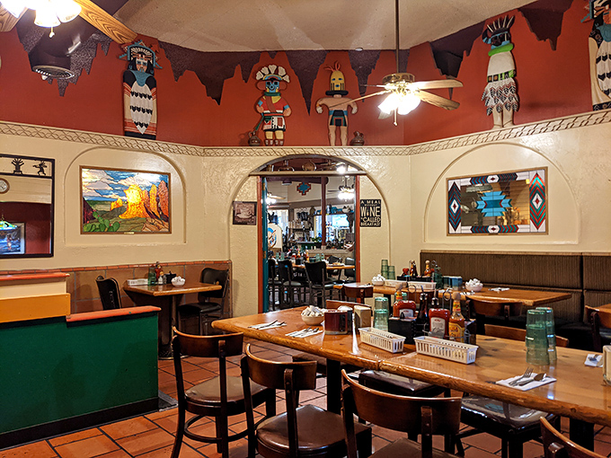 Kachina spirits and Southwestern art create the perfect backdrop for morning conversations that range from hiking plans to life's great mysteries.