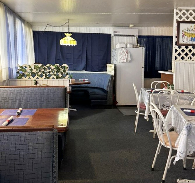 The dining area feels like your favorite aunt's living room—if your aunt happened to be an exceptional German cook with a flair for cozy spaces.