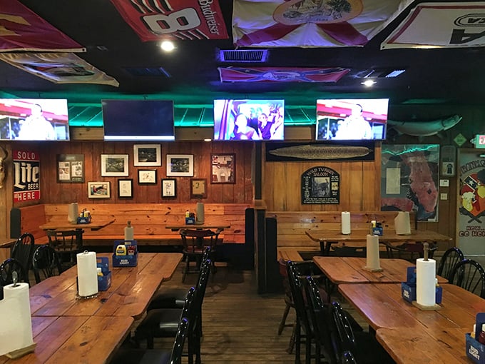 Long wooden tables and wood-paneled walls create the perfect backdrop for the kind of meals and conversations that stretch pleasantly into the evening.