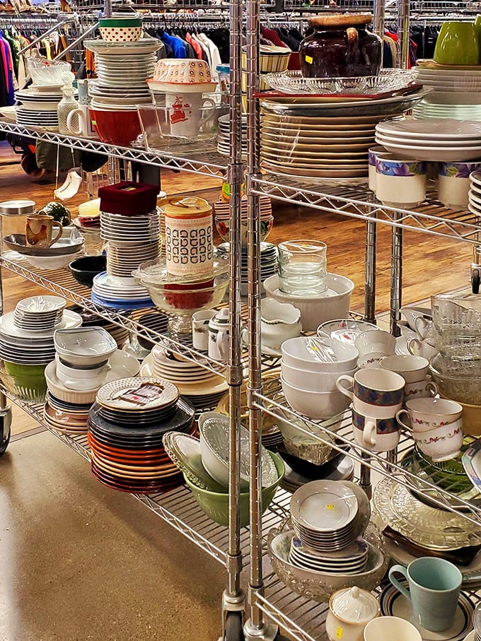 Dish department: where mismatched becomes "curated eclectic collection." Find the perfect vessel for everything from cereal to soufflés.