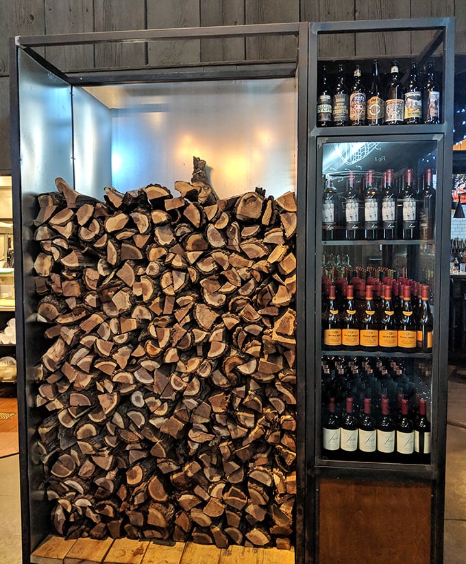 Where wine meets wood in perfect harmony – a display that makes you want to grab a bottle and settle in by a fireplace.
