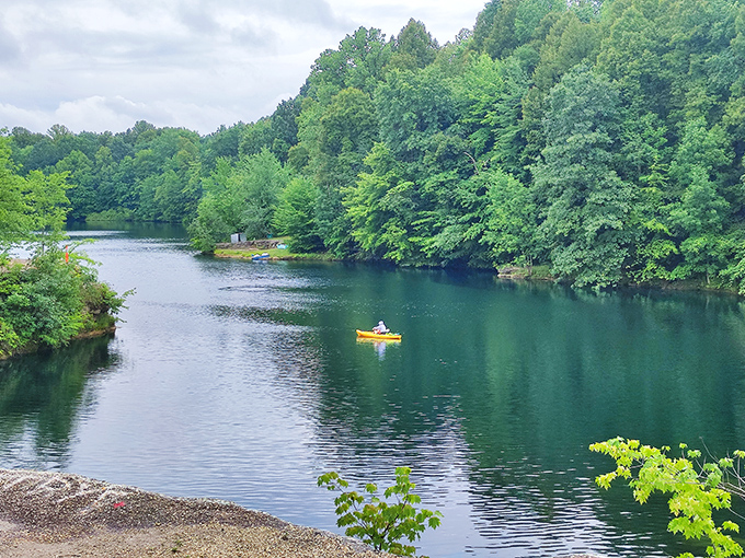 Kayaking nirvana just minutes from the ledges! This glassy water reflects the surrounding forest like nature's own Instagram filter – no technology required.