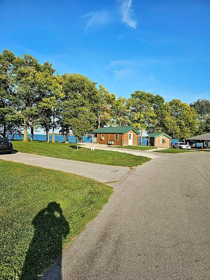 Lakeside living at its finest—where "waterfront property" means a cozy cabin and the soothing soundtrack of waves instead of mortgage payments. 