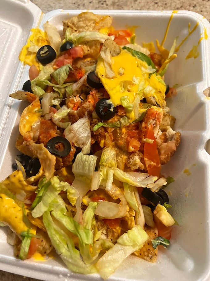 Loaded nachos that could feed a small family—or one very determined Chicagoan who skipped lunch and has something to prove.