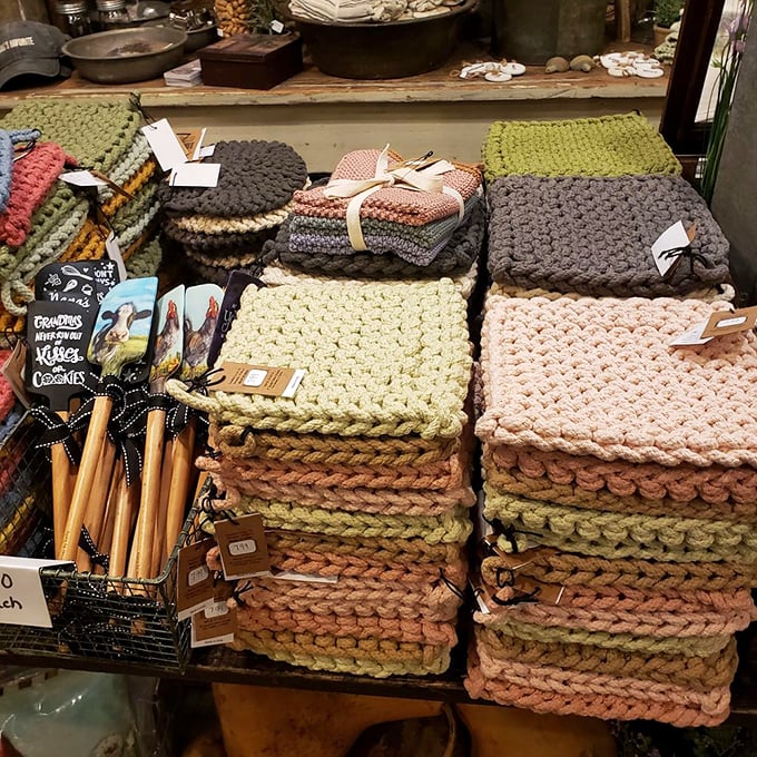 Handcrafted coziness in every stitch. These aren't just pot holders—they're tactile time capsules of grandmotherly skills nearly lost to our digital age.