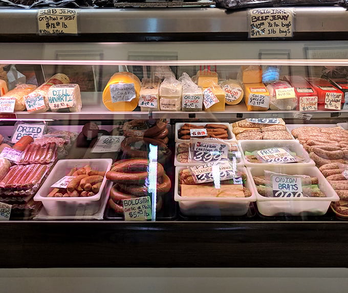 The meat and cheese case – where life's important decisions are made. "I'll take one of everything" is a perfectly reasonable request here.
