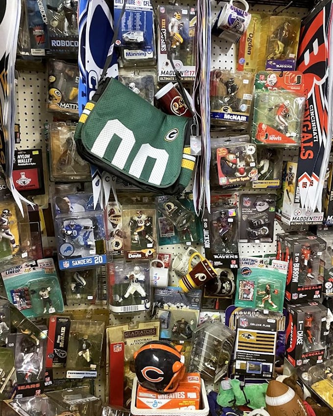 Sports memorabilia heaven where die-hard fans can find that missing piece of team history without breaking the bank.