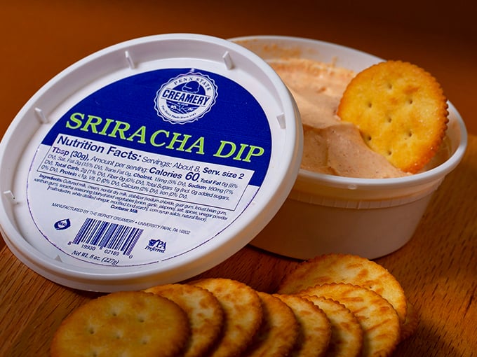 Even their savory offerings bring the wow factor—Sriracha dip proving the creamery isn't just a one-trick pony.