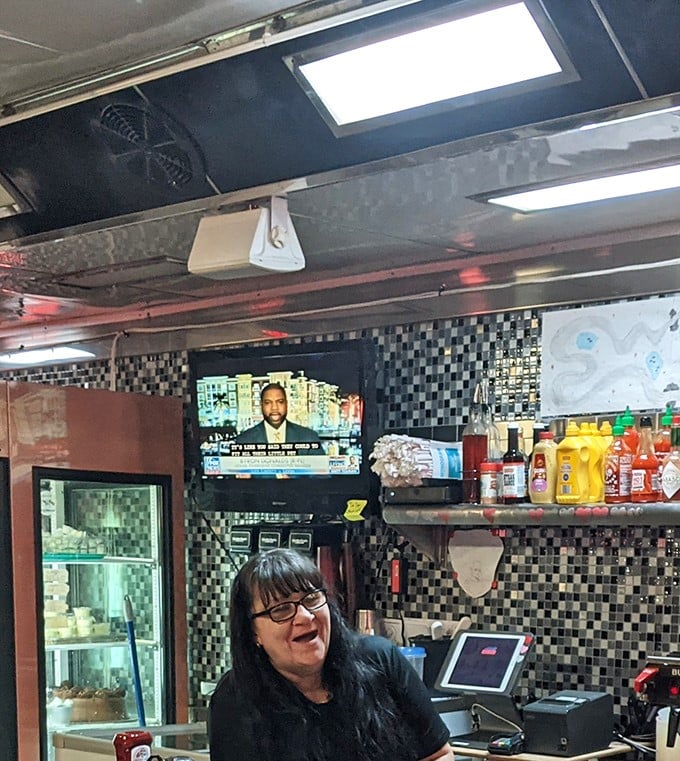 Where the magic happens—the counter area where coffee flows freely and local news is exchanged with the same regularity as the cream and sugar.
