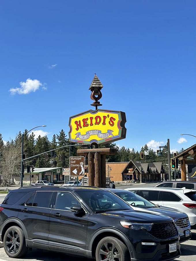 The sign that's launched a thousand breakfast pilgrimages. Heidi's roadside beacon has been guiding hungry travelers for generations.