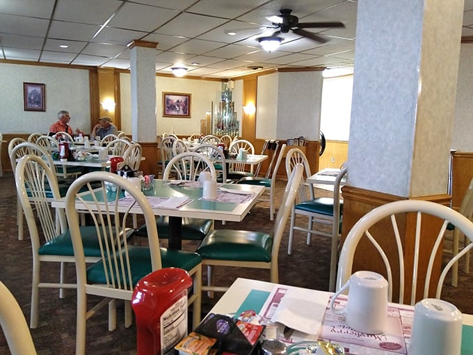 The dining room hums with the soundtrack of clinking forks and friendly conversation—the true ambiance no interior designer could ever replicate.