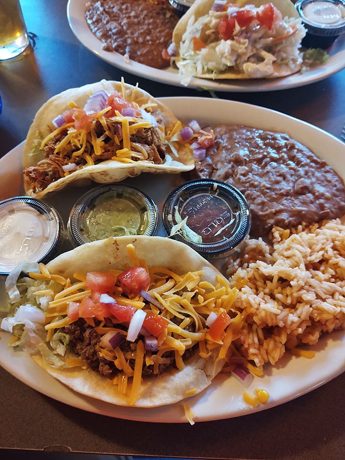 Taco Tuesday done right—where the cheese is abundant, the fillings are generous, and the sides aren't just afterthoughts but worthy companions.