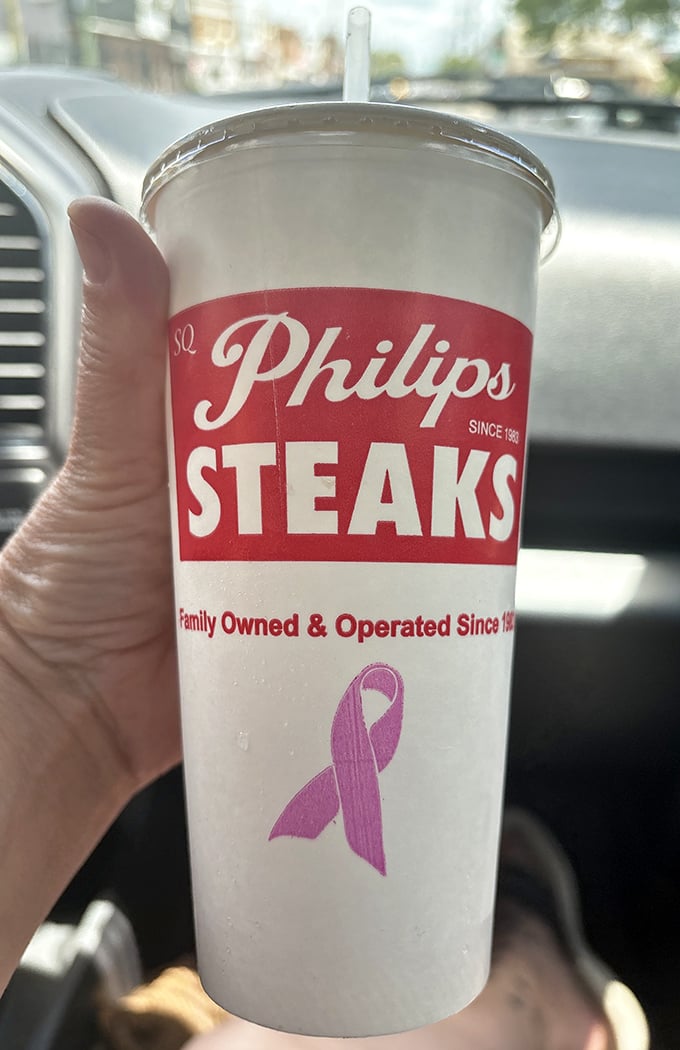 Even the cups here are iconic—the kind of souvenir that stays in your car's cupholder long after the drink is gone.