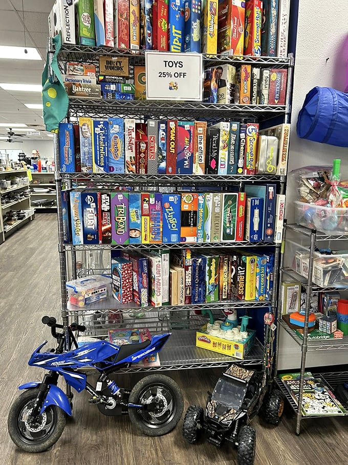 Board games and toys promising family fun without the retail markup that usually comes with it.