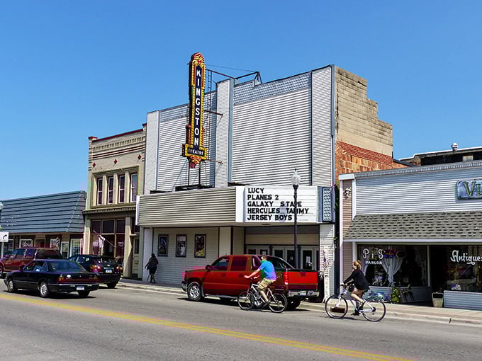 This Cheboygan street scene in fall makes you understand why people write poetry about small-town America.