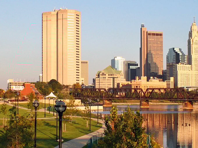 Columbus stretches along the Scioto like a capital city that never forgot its friendly roots.