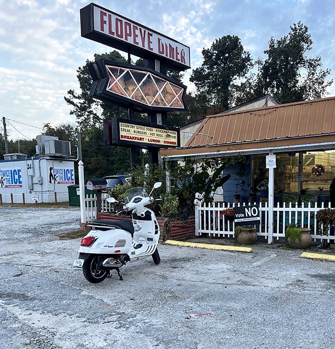 Flopeye's vintage sign looks like it starred in "American Graffiti" - Great Falls' own slice of diner nostalgia.