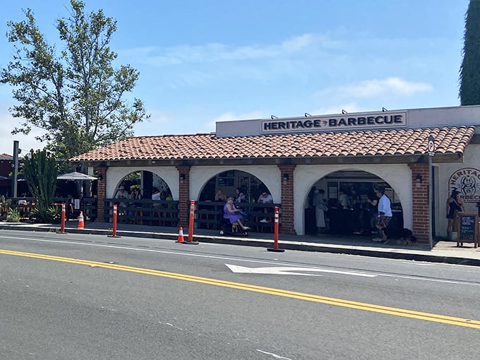Spanish colonial architecture meets modern BBQ mastery – because even historic buildings deserve great brisket and craft beer.