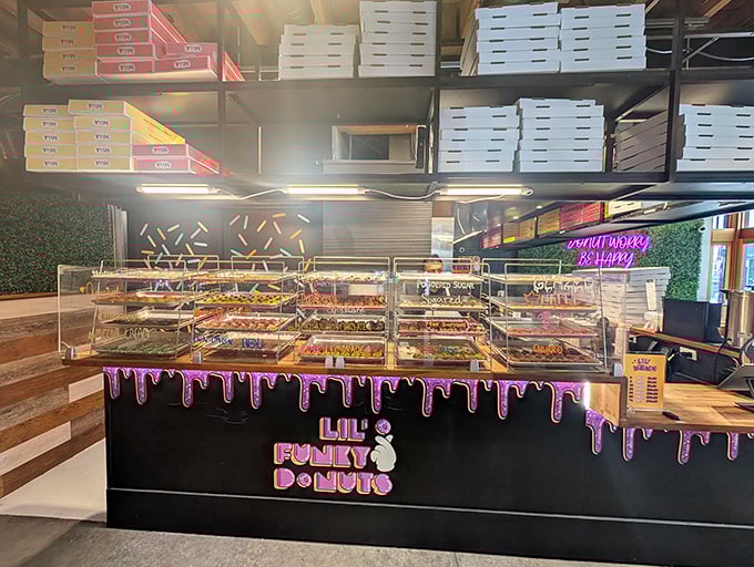 Behind these glass cases, Lil' Funky Donuts creates edible art that's almost too pretty to eat. Almost.