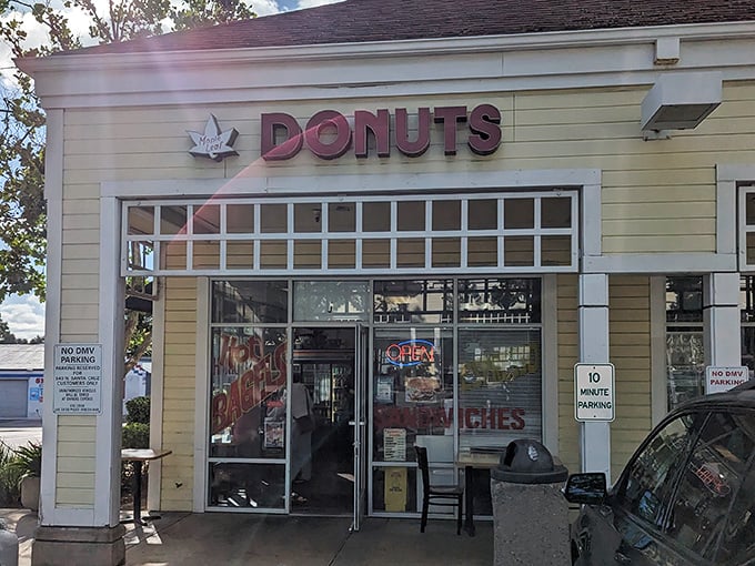Maple Leaf's clean storefront whispers quality while that iconic logo promises Canadian-inspired sweetness within these walls.
