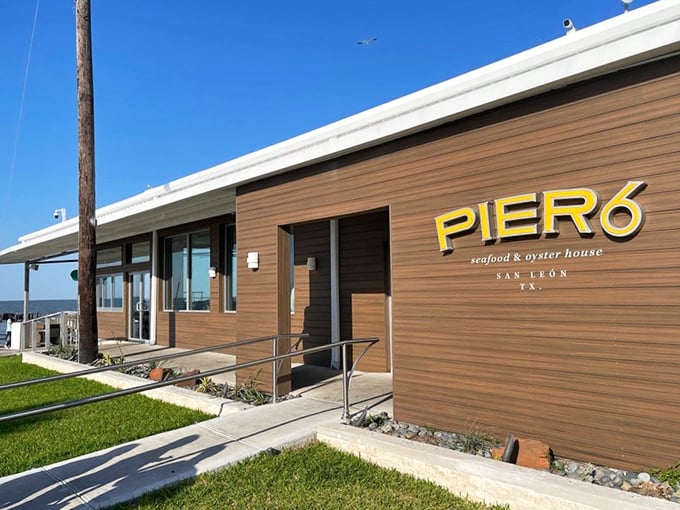 Pier 6's modern wooden façade brings contemporary cool to traditional seafood. Sleek outside, soulful seafood inside!