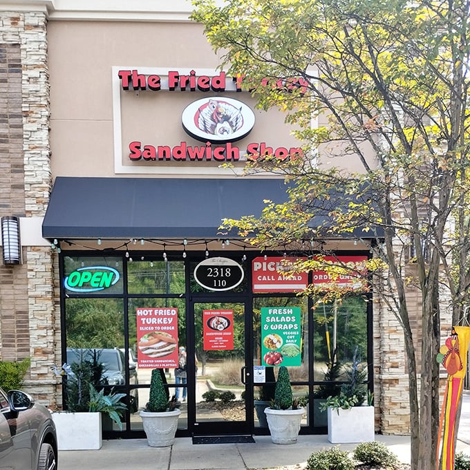 Clean, modern storefront promises fried turkey perfection that'll redefine your sandwich expectations completely.