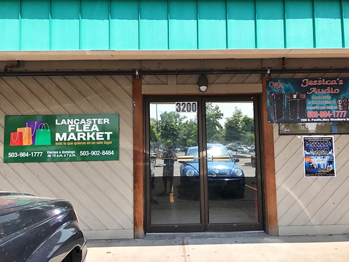 Lancaster Flea Market's teal exterior is like a beacon for bargain hunters. That simple sign doesn't need to shout—serious shoppers already know what's inside.