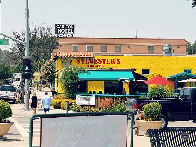 Sylvester's sunshine-yellow burger joint practically screams "calories don't count in small towns!"—and we're here for it.