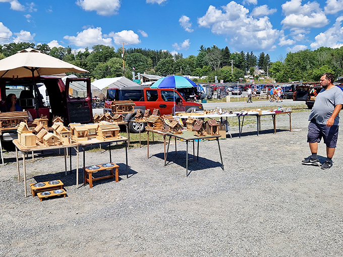 Handcrafted wooden treasures line the tables at Blue Ridge, where artisans and collectors meet under Pennsylvania's big sky.