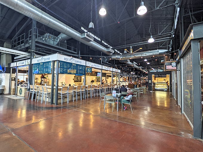 Inside this modern market hall, the industrial chic meets comfort food in a way that would make design shows jealous.