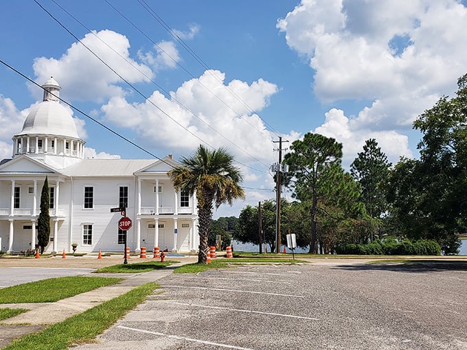 This antebellum courthouse stands as a testament to architectural beauty and civic pride in small-town America.