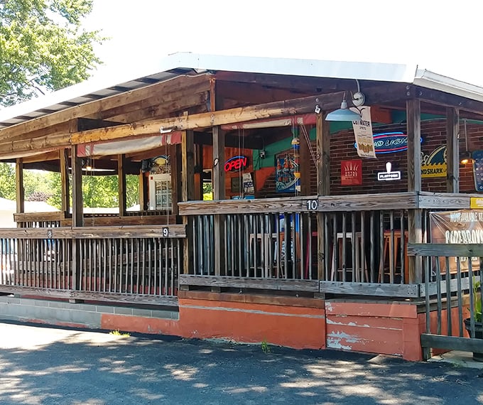 That well-worn wooden porch at Eadie's has welcomed seafood lovers through sunshine and rain – authentic flavor without pretense.