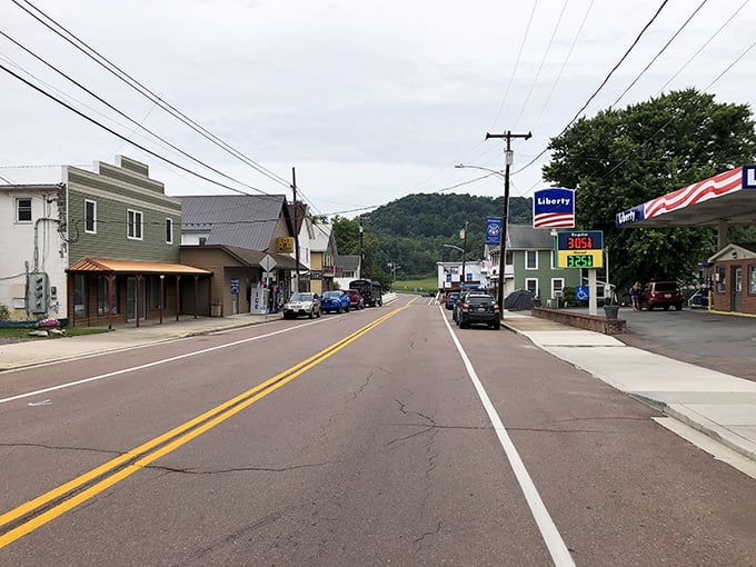 Mountain views frame this tiny town like nature decided to create the perfect scenic backdrop.